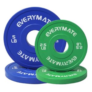 everymate change weight plates 2.5lbx2 5lbx2 fractional plate olympic bumper plates for cross training and olympic weightlifting 5lb weights plates set