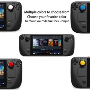 Hosanwell Thumb Grip Set Joystick Caps Compatible with Steam Deck/Nintendo Switch/OLED/Lite, Red/Blue/Black/White/Yellow, 5 Pairs