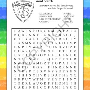 ZOCO - Emergency and Learn about 911 - Educational Coloring Books (50 Bulk Pack, With Crayons) - Police Handouts for Kids - Community Relations - Games, Puzzles, Activities