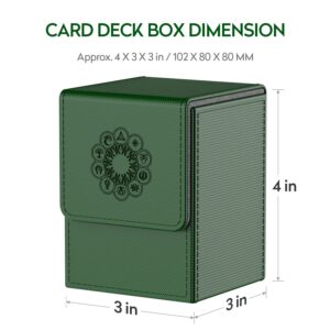 MIXPOET Deck Box compatible with MTG Cards, Trading Card Case with 2 Dividers per Holder, Large Size for 100+ Cards (Elementals-Green)