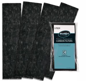 bluebird filters germ guardian flt28cb4 carbon pre filter kit, 4 pack, compatible with flt5000 hepa filter c, air purifier ac5000 series