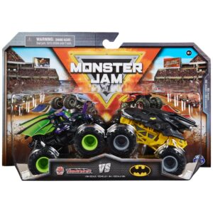 monster jam, official bakugan dragonoid vs. batman die-cast monster trucks, 1:64 scale, kids toys for boys ages 3 and up