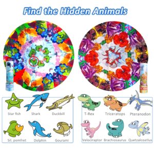 iKeelo Classic Tin Kaleidoscopes 2 Pack, Discover Hidden Animals, Crystal Clear View, Vintage Retro Toys in Gift Box