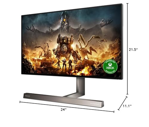 PHILIPS Momentum 279M1RV 27" HDR 600 Gaming Monitor with Nano IPS, 4K @ 120Hz (PC up to 144Hz), 1 ms, USB-C PD 65 Watts, NVIDIA G-SYNC/Gaming Console Compatible, Ambiglow, 4Yr Advance Replacement