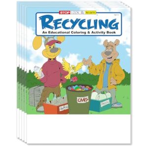 ZOCO - Learn to Recycle - Kids Educational Coloring Books (50 Bulk Pack, Without Crayons) - Earth Day, Environmental Program Handout - Recycling Activities for Kids