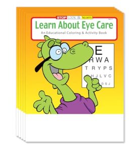 zoco - learn about eye care - coloring books (50 bulk pack, without crayons) - optometrist, eye doctor gifts - games, puzzles, activities for kids