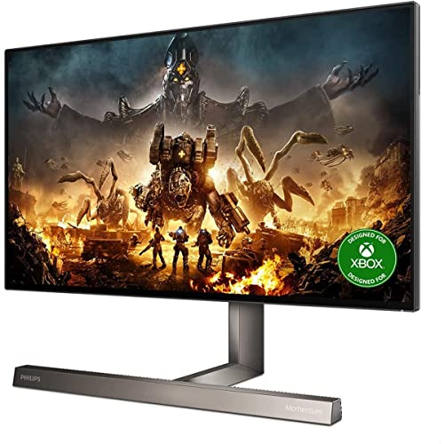 PHILIPS Momentum 279M1RV 27" HDR 600 Gaming Monitor with Nano IPS, 4K @ 120Hz (PC up to 144Hz), 1 ms, USB-C PD 65 Watts, NVIDIA G-SYNC/Gaming Console Compatible, Ambiglow, 4Yr Advance Replacement