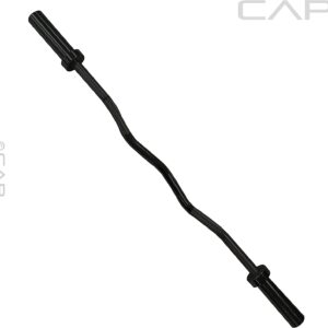 CAP Barbell 2' Olympic Solid Curl Bar, 47-Inch, No Collars, Black (New Version) (OBIS-47B-3)