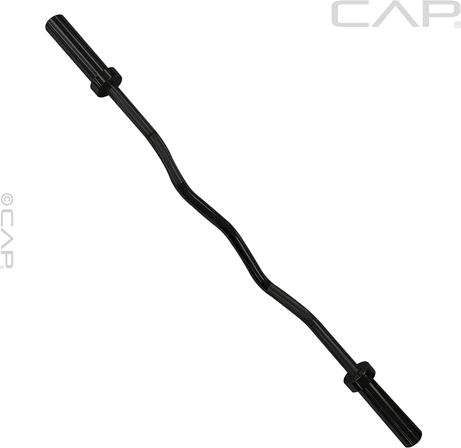 CAP Barbell 2' Olympic Solid Curl Bar, 47-Inch, No Collars, Black (New Version) (OBIS-47B-3)