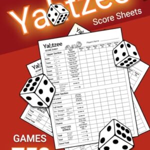 Yatzee Score Pads: Large Print Sheets for Scorekeeping (Score Book)