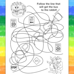 ZOCO - Practice School Bus Safety - Educational Coloring Books (50 Bulk Pack, Without Crayons) - Bus Driver Gifts - Games, Puzzles, Activities for Kids