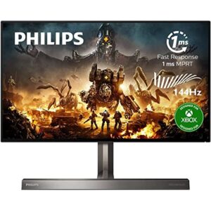 philips momentum 279m1rv 27" hdr 600 gaming monitor with nano ips, 4k @ 120hz (pc up to 144hz), 1 ms, usb-c pd 65 watts, nvidia g-sync/gaming console compatible, ambiglow, 4yr advance replacement