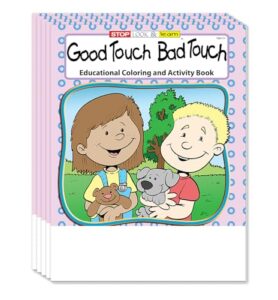 zoco - good touch bad touch coloring books for kids (50 bulk pack, without crayons) - private parts, body safety, personal space education for ages 3 and up - games, activities