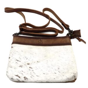 sts ranchwear women's cowhide grace compact durable leather casual crossbody bag with adjustable & removable shoulder strap