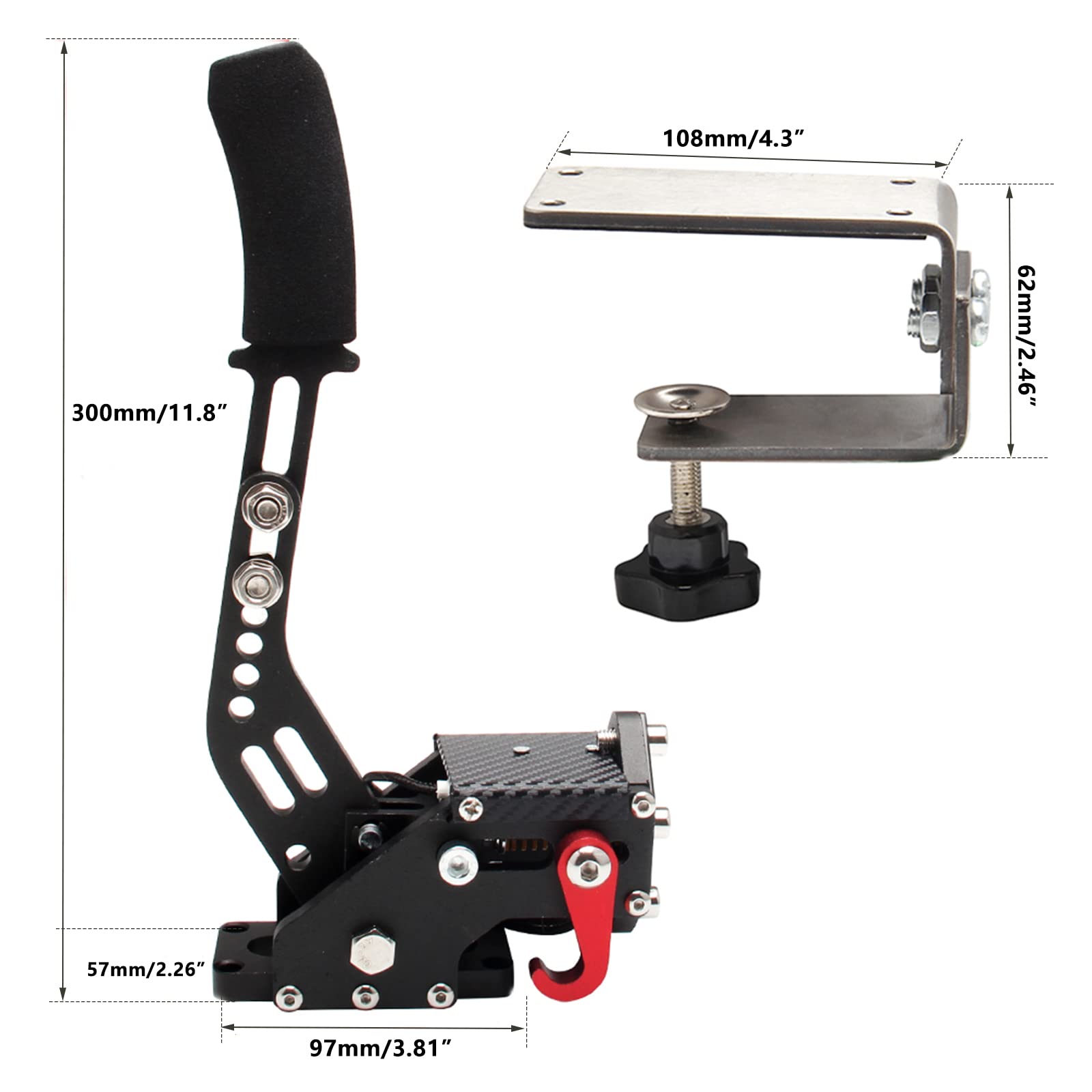 Htostar Racing PC Racing Game USB Handbrake,64 Bit USB Handbrake Compatible with G25 G27 G29 G920 T500 T300(With Clamp)