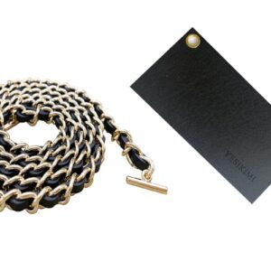 Conversion Kit Real Cowhide Leather Chain+Insert Compatible with Chanel Flap Long Wallet