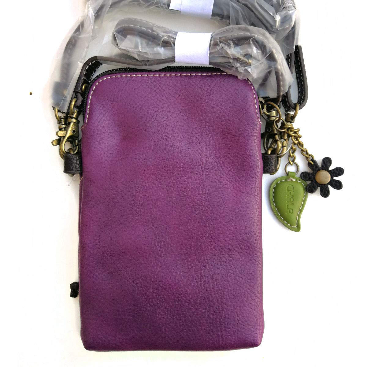 Chala Group Elephant Collection Faux Leather Cross Body Bag (Purple Elephant)