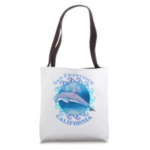 san francisco california vacation souvenir dolphin tote bag