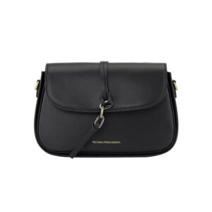 victoria hyde crossbody bag for women small shoulder bag vegan ladies purse fashion genuine leather shoulder bags (black)