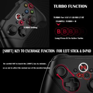 BEITONG Asura 2 Pro PC Game Controller Wireless Gamepad Joystick Hall Effect Trigger For Windows 7 8 10 11,Android TV,Steam,Tesla,Simulator,with Programmable M Buttons (Black)