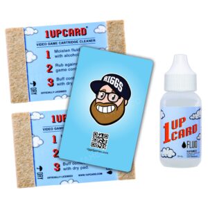 1upcard video game cartridge cleaning kit | 3 pack with fluid | john riggs - edition