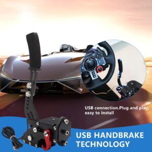 Htostar Racing PC Racing Game USB Handbrake,64 Bit USB Handbrake Compatible with G25 G27 G29 G920 T500 T300(With Clamp)