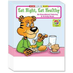 ZOCO - Eat Right, Eat Healthy - Educational Coloring Books (50 Bulk Pack, Without Crayons) - Learn Nutrition - Doctors, Nurse Handout - Games, Puzzles, Fun Activities for Kids