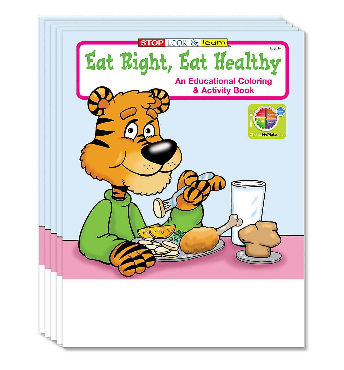 ZOCO - Eat Right, Eat Healthy - Educational Coloring Books (50 Bulk Pack, Without Crayons) - Learn Nutrition - Doctors, Nurse Handout - Games, Puzzles, Fun Activities for Kids