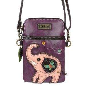 Chala Group Elephant Collection Faux Leather Cross Body Bag (Purple Elephant)