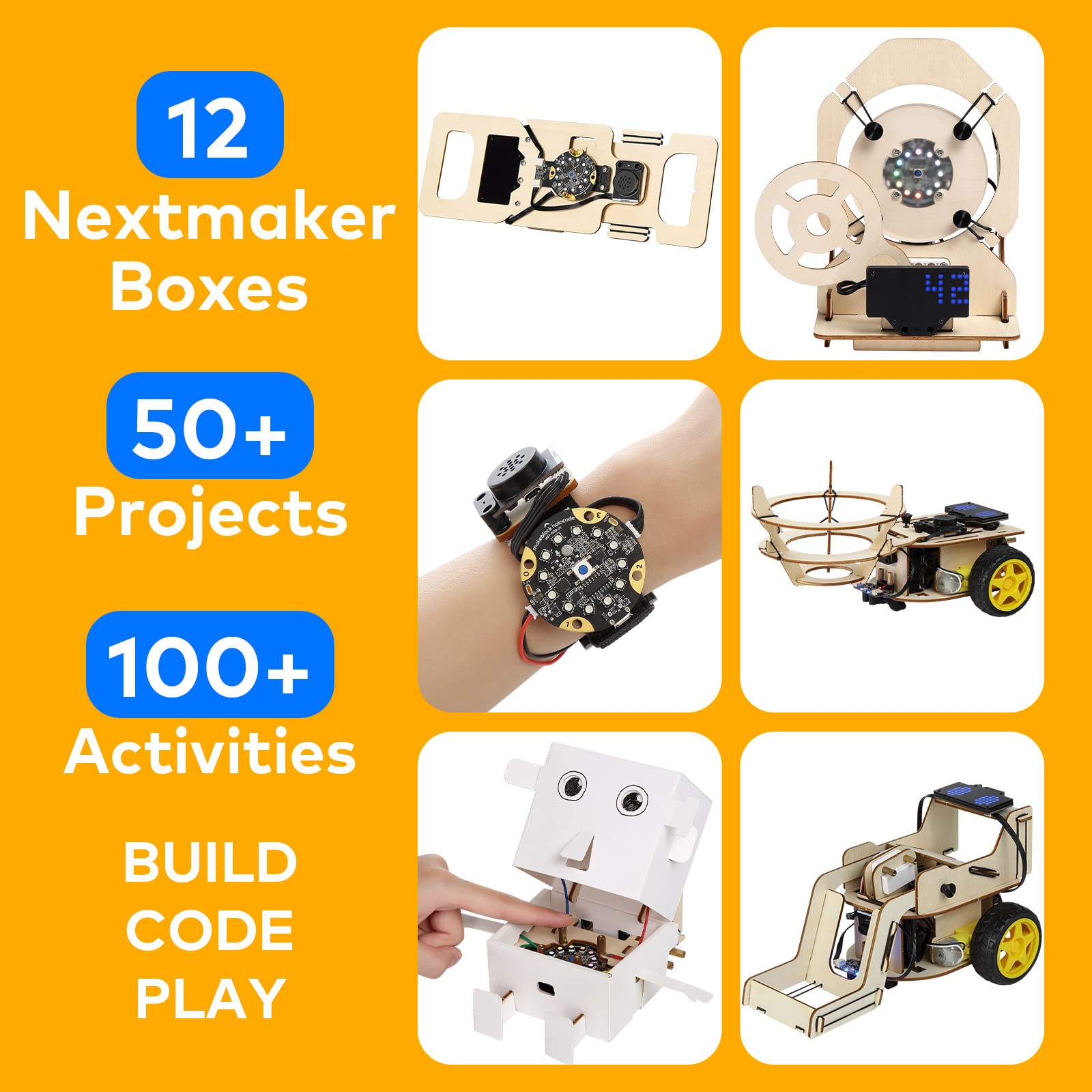 Makeblock NextMaker STEM Kit for Kids Ages 8-10, Educational Coding Kit with Rich Online Learning Resources, STEM Toys Science Kit Gift for Kids to Learn Coding Engineering Electronics