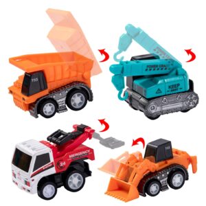 weilaga 20 Piece Die-Cast Pull Back City Cars and Trucks Toy Vehicles Set,Mini Friction Powered Alloy Metal Car Toy Playset Party Favor for Toddler Boy Girl