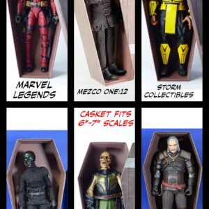 Super Action Stuff Casket of Cruelty 30+ Piece Accessories Set for 1:12 Scale (Six and Seven inch) Action Figures. Includes Coffin, Weapons and Blood Effects.