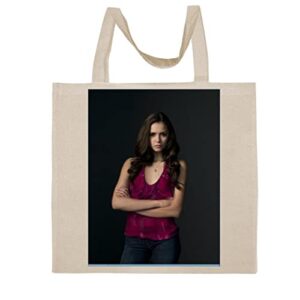 fc carino nina dobrev - a nice graphic cotton canvas tote bag fca #fcag294716