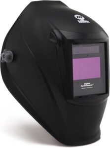 miller digital performance welding helmet (black) - auto-darkening welding helmet with clearlight 2.0 technology - welding hood with 7.22 in view - lightweight welding mask with color-enhancing optics