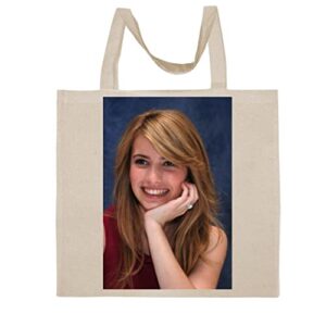 fc carino emma roberts - a nice graphic cotton canvas tote bag fca #fcag606347