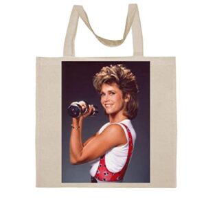 jane fonda - a nice graphic cotton canvas tote bag fca #fcag445318