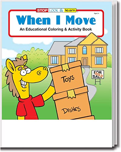 ZoCo - When I Move - Coloring Books (50 Bulk Pack, Without Crayons) - Real Estate Agent Gifts - Realtor Supplies - Games, Puzzles, Activities for Kids