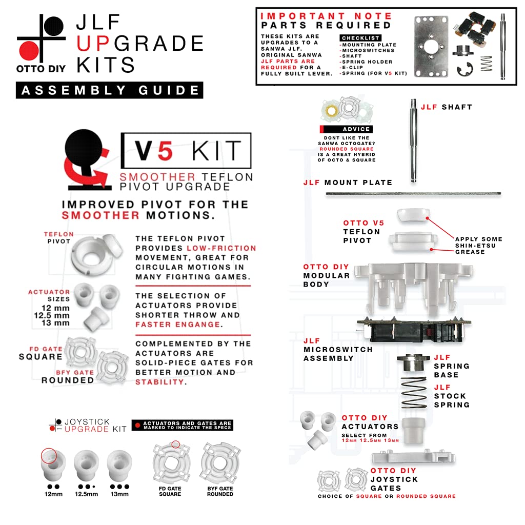 Arcade OTTO DIY V5 Japanese Version Kit for Sanwa JLF-TP-8YT Joystick and Hori Hayabusa Stick Upgrade DIY Kits