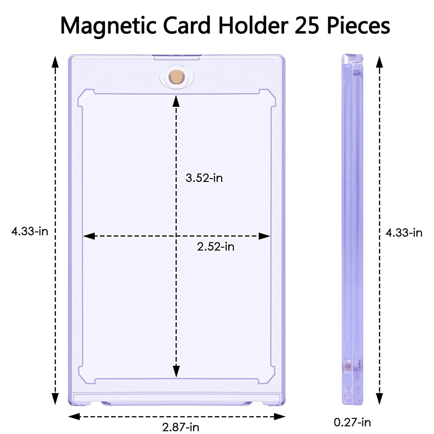 25 ct Magnetic Card Holder 35pt, Card case Holder for Trading Cards，Card Protectors Hard Plastic, Card Sleeves Display case for Baseball Card Sports Cards