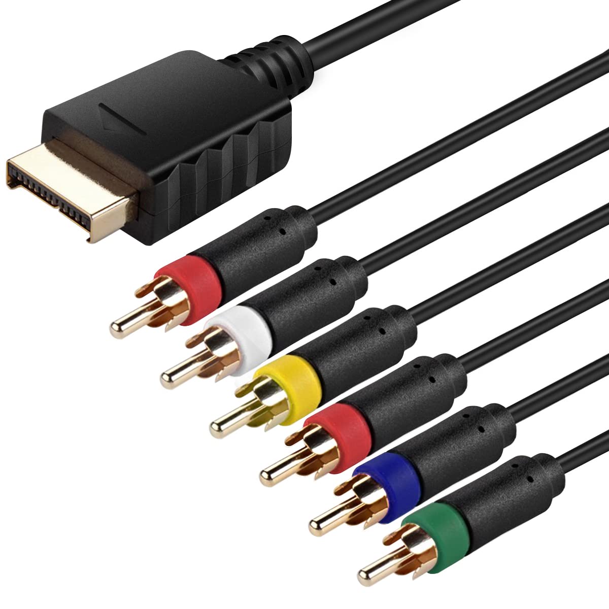 Y.D.F PlayStation 1/2/3 (PS1/PS2/PS3) Ypbpr Component + RCA Compsite Video Cable （2 in 1, Ypbpr Component Only for PS2/PS3 Multi Premium Soft (6 Feet)