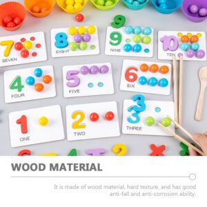 3PCS Wooden Tweezer Tongs Wooden Peg Board Beads Game Clips Counting Matching Game Beads for Montessori Sorting Toys