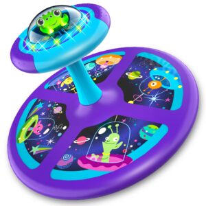 mindsprout light-up space twister | 360° sit twist and spin, toddler toys age 2, 3, 4, 5, birthday for boy girl, 18 months +, led lights, kids toy indoor or outdoor for 2 year old (patent pending)