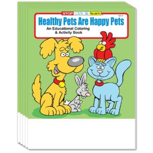 ZOCO - Healthy Pets are Happy Pets - Kids Coloring Books (50 Bulk Pack, Without Crayons) - Love Animals, Furry Friends - Vet, Pet Store Handout - Games, Puzzles, Activities for Kids