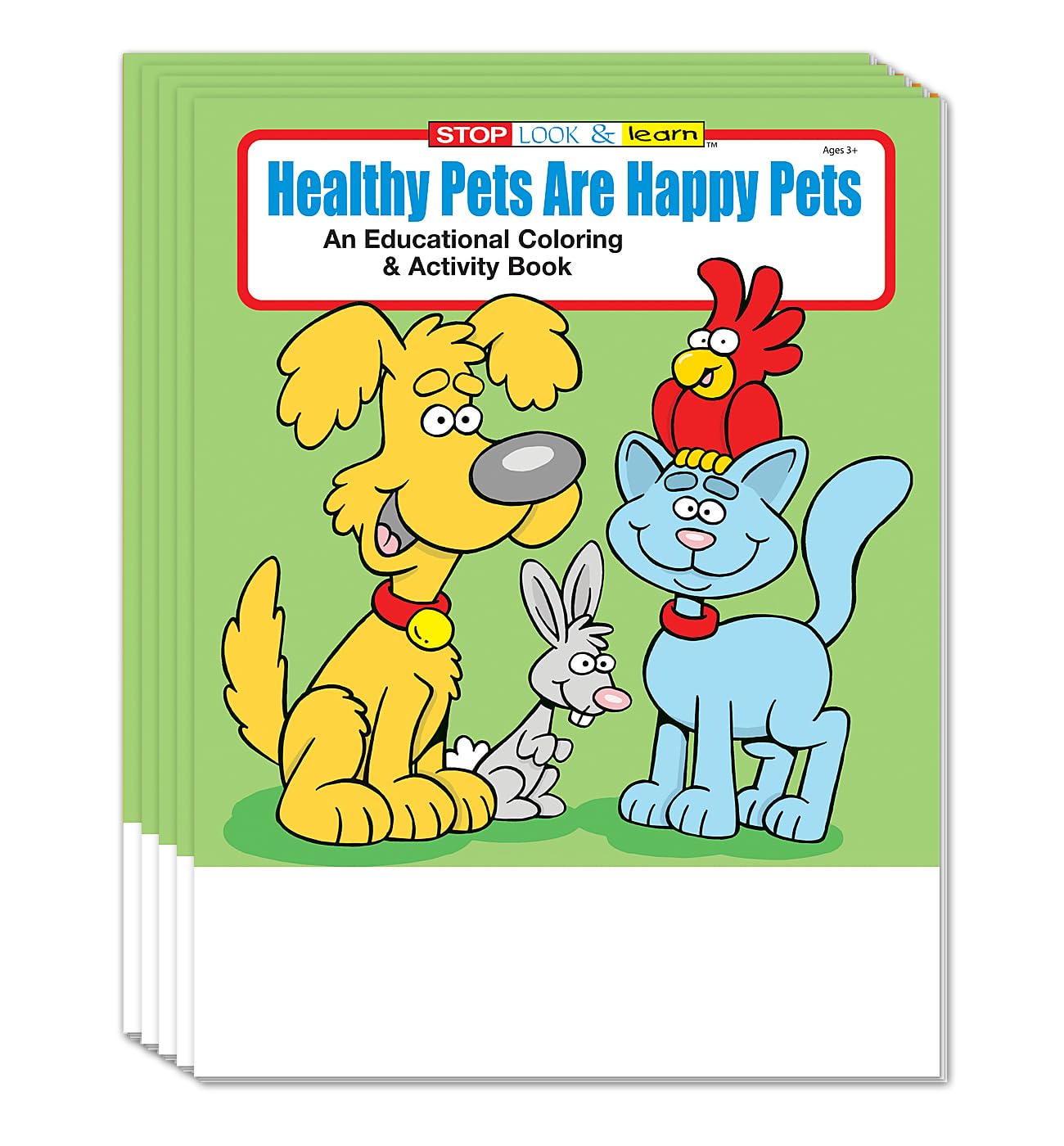 ZOCO - Healthy Pets are Happy Pets - Kids Coloring Books (50 Bulk Pack, Without Crayons) - Love Animals, Furry Friends - Vet, Pet Store Handout - Games, Puzzles, Activities for Kids