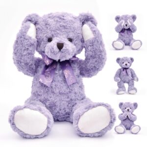 suepcuddly 20" posed teddy bear stuffed animal cute plush toy for girl kids (purple)