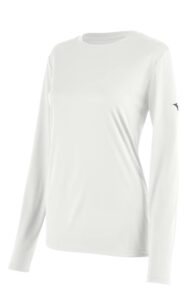 mizuno women's standard nxt long sleeve tee, white, medium