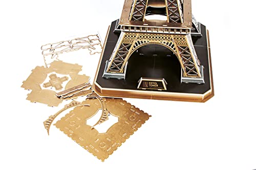 Revell Eiffel Tower LED Light Up Large 3D Puzzles for Adults and Kids Ages 10 Years and up Arts Crafts Building - 84 Pieces