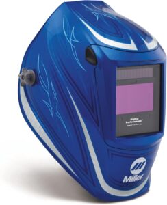 miller digital performance welding helmet 289807 - auto-darkening welding helmet with clearlight 2.0 technology - lightweight welding hood - welding mask head protection gear with 7.22 sq in view