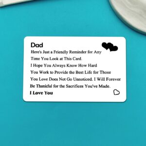 Xiahuyu Dad Gifts Fathers Day Gift Engraved Wallet Insert Card for Dad Birthday Gifts Christmas Stocking Stuffers for Dad Thanksgiving Gifts Dad Gifts from Daughter Son Kids