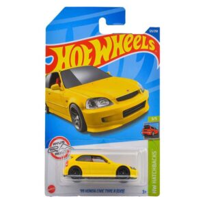 hot wheels 2022 - '99 honda civic type r [ek9] - hw hatchbacks - yellow